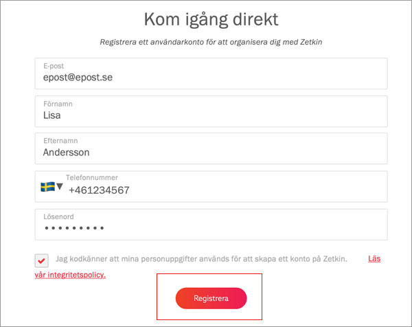 Skapa konto i Zetkin - Vänsterpartiet Västerås - Vänsterpartiet Västerås